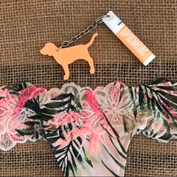 PINK Victoria's Secret | Makeup | Vs Pink Spf 5 Lip Balm Dog Keychain ...